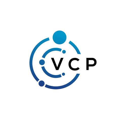 Diseño De Logotipo De Tecnología De Letras Vcp Sobre Fondo Blanco Vcp Creative Initials Letter