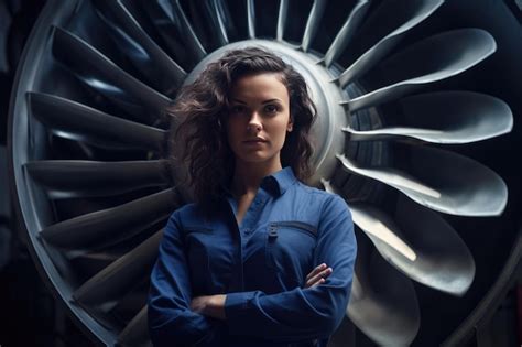 Confident Female Factory Worker Premium Ai Generated Image
