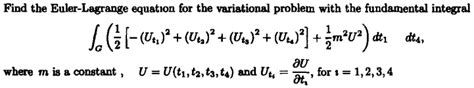 Solved Find The Euler Lagrange Equation For The Variational Chegg Com