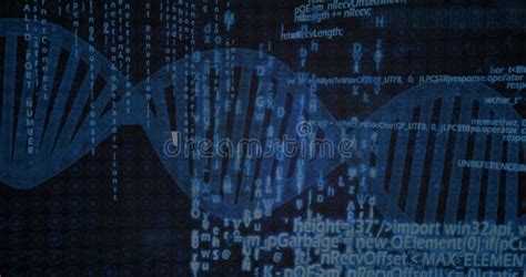 Dna Strand And Binary Coding Scientific Data Processing Animation