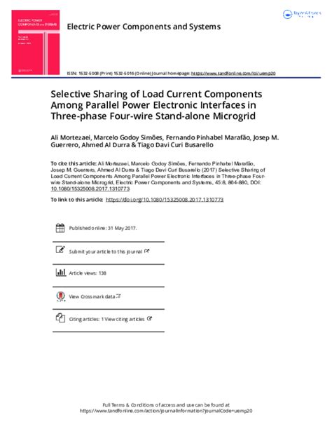 Pdf Selective Sharing Of Load Current Components Among Parallel Power Electronic Interfaces In