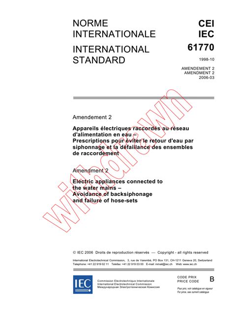 Iec 61770 1998 Amd2 2006 Amendment 2 Electric Appliances Connected