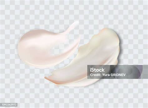 투명한 배경에 고립된 크림 텍스처 스트로크 페이셜 크림 폼 젤 또는 바디 로션 스킨케어 아이콘 벡터 페이스 크림 화장품 제품