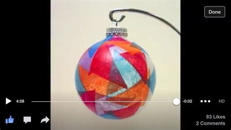 Mod Podge Tissue Paper Designs To A Clear Ornament For Fun Stained