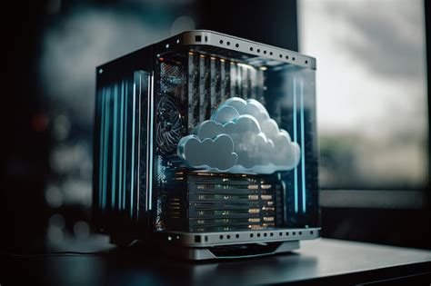 Premium Ai Image Linking Computer To Cloud With Server Connection Online Cloud Storage Contact