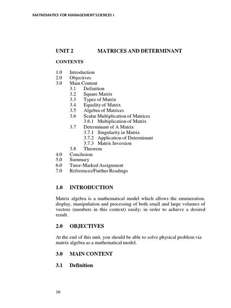 Matrices And Determinant Students Study Material And Assignment Pdf Determinant Matrix Matrices And Determinant Students Study Material And Assignment Pdf Determinant Matrix
