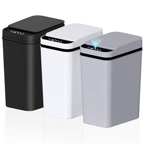 Jinligogo 3pack Bathroom Small Trash Can With Lid 26 Gallon Touchless
