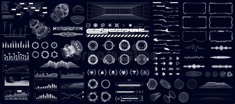 Digital Hud Collection For Ui Ux Gui Projects Stock Vector