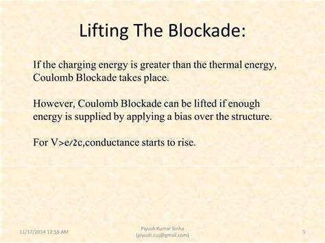 Ppt Coulomb Blockade And Single Electron Transistor Powerpoint