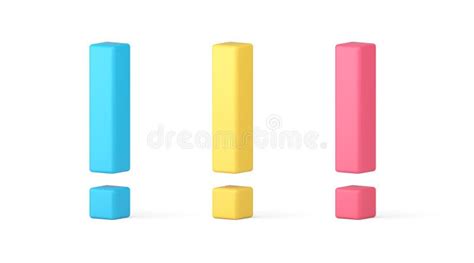Exclamation Mark Warning Advice Assistance Badge Caution Alert 3d Icon Set Realistic Vector