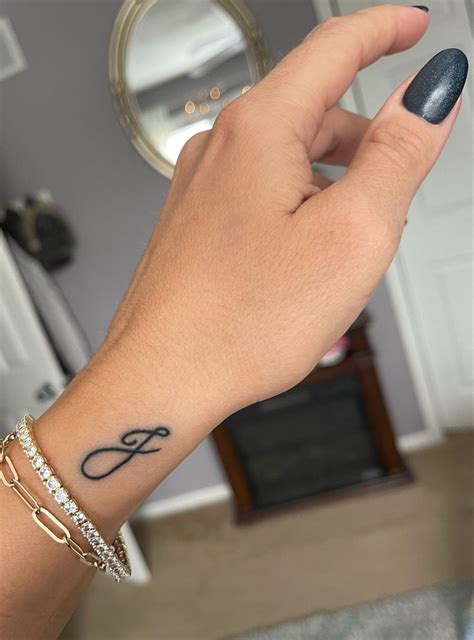 Small Cursive J Tattoo On Wrist J Tattoo Small Hand Tattoos Cursive