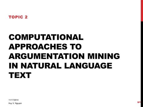 ppt computational approaches to argumentation mining in natural