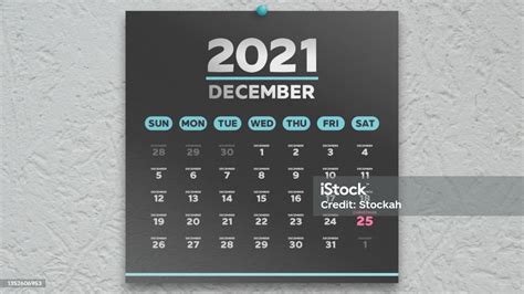 달력 2021의 아름다운 검은 색 12 월 페이지 표시 크리스마스 날짜 12월에 대한 스톡 사진 및 기타 이미지 12월