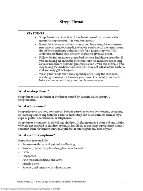 Strep Throat Pdf