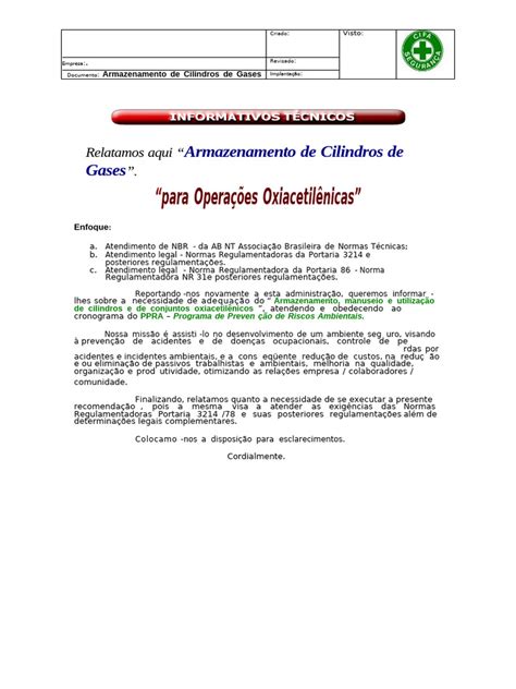 Segurança No Armazenamento De Cilindros Pdf Válvula Capacete