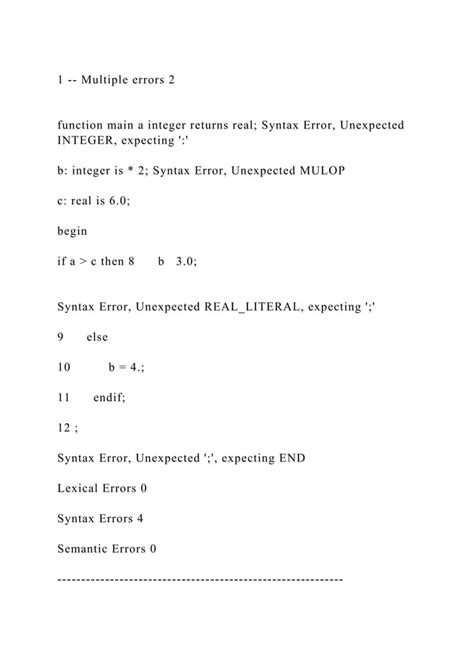 Home Work For Modifying The Syntactic Analyzer For The Attached Compdocx