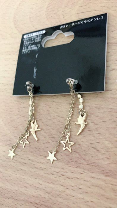 ＊followv＊日本disney迪士尼樂園《現貨》彼得潘 奇妙仙子叮噹 剪影 水鑽 星星 流蘇垂墜耳針耳環 絕版 Yahoo拍賣