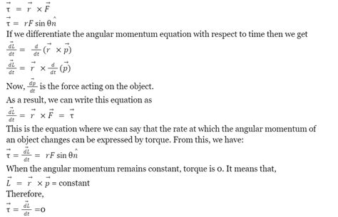 Define Torque And Angular Momentum And The Relation Between Them