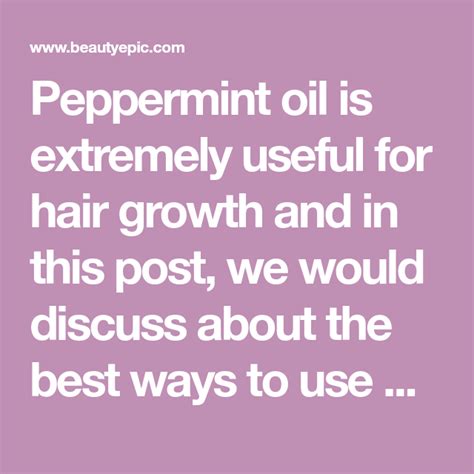 How To Use Peppermint Oil For Hair Growth Hair Growth Oil