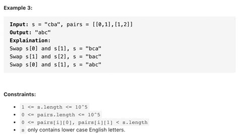 1202 Smallest String With Swaps Kickstart Coding