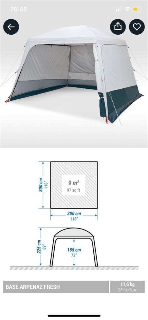 QUECHUA Camping Shelter Arpenaz Base Fresh, Sports Equipment, Hiking ...