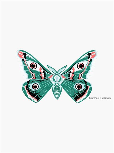 Mint Green Moth Sticker Moth Art Pink Moth Lepidoptery Moths Moth
