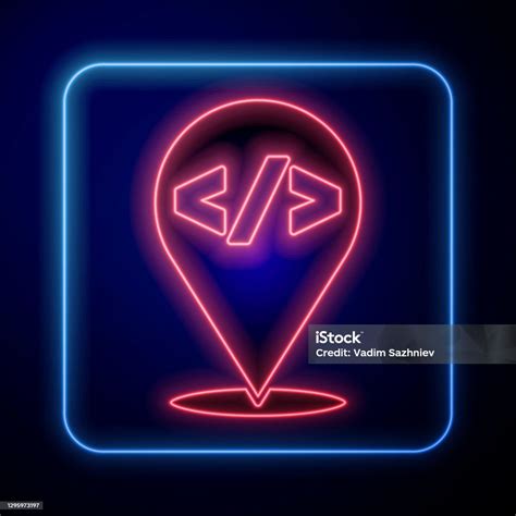 發光霓虹燈網頁設計和前端開發圖示隔離在藍色背景向量向量圖形及更多crash Site圖片 Crash Site 互聯網 光 Istock