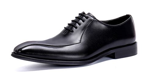 Santimon Black Dress Shoes For Men Pointed Toe Lace Up Derby Shoes