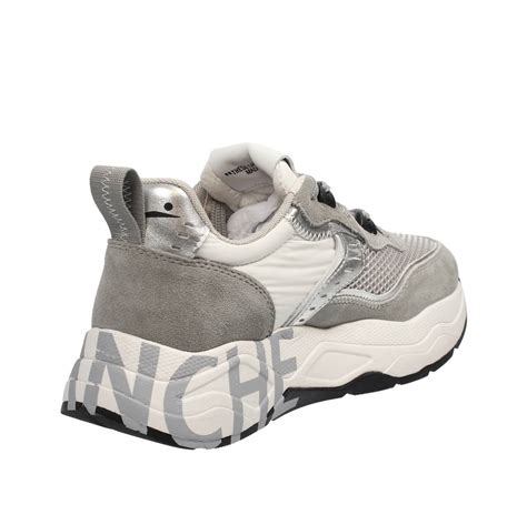 Voile Blanche Club 105 Sneakers Platform In Suede Donna Argento