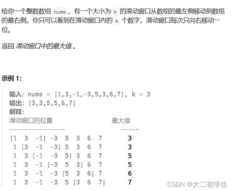 刷代码随想录有感33：滑动窗口滑行途中框内最大值 Csdn博客