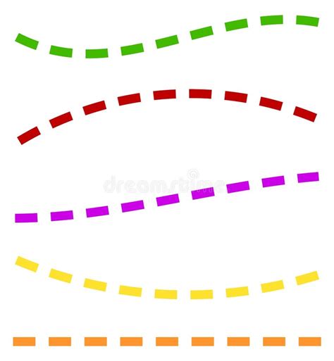 Set Of Colorful Dashed Lines In Different Directions Stock Vector