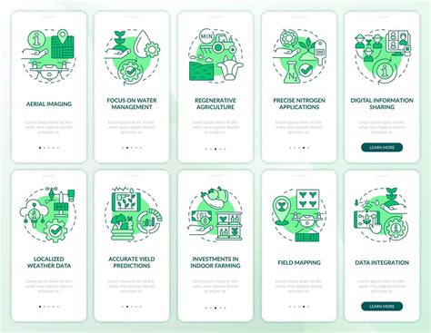 Farming Trends Green Onboarding Mobile App Screen Set 7004337 Vector Art At Vecteezy