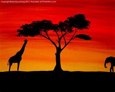 African Sunset Acrylic Paintings