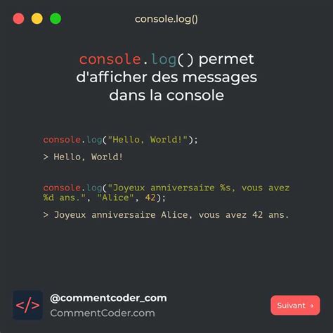 comment utiliser console log en javascript
