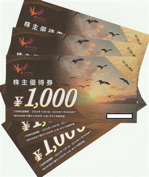 コシダカホールディングス 株主優待5 000円分 ￥1 000 5枚 ご利用可能期間2023年12月1日 2024年11月30日まその他