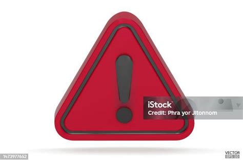 3d Panneau Davertissement Réaliste Du Triangle Rouge Isolé Sur Fond