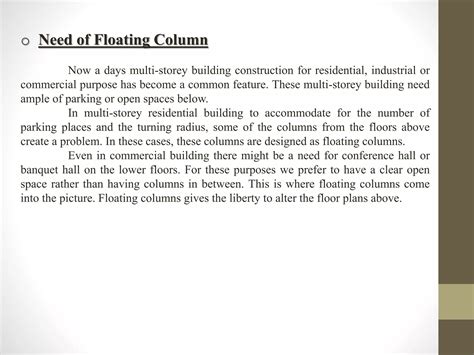 Floating Coloumn Pptx