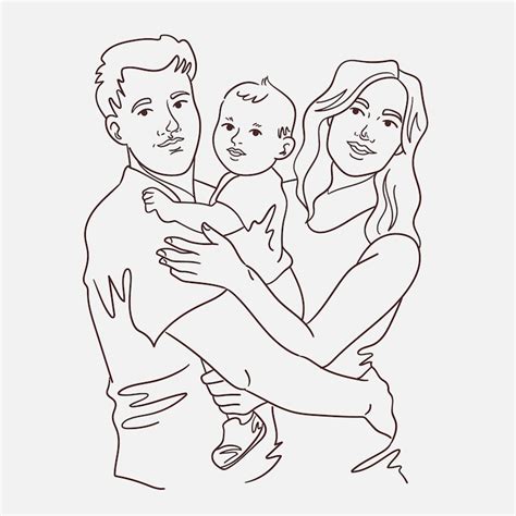 손으로 그린 가족 그림 그리기 무료 벡터