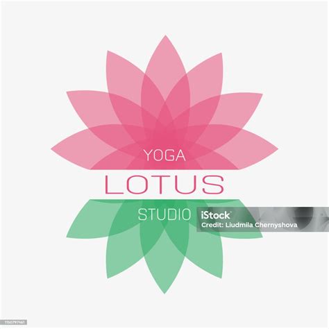 로터스 스튜디오 요가 로고 샘플입니다 상징으로 꽃과 반사 호텔 로고 스파 웰빙 교육 과정 웹 디자인에 대 한 벡터 일러스트 레이 션 수채화에 대한 스톡 벡터 아트 및 기타