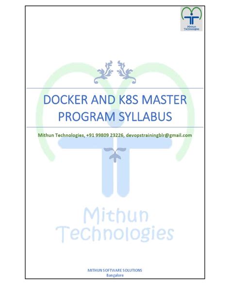 Docker And K8s Master Program Syllabus Mithun Technologies 2022