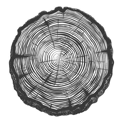 Premium Vector Detailed Cross Section Of A Tree Trunk Showing Growth