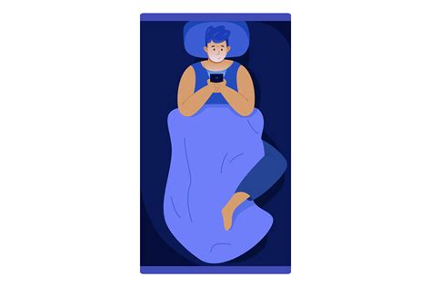 Man Lying In Bed And Chatting On Phone Graphic By Smartstartstocker