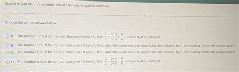 Solved Explain Why In The Fundamental Law Of Fractions N Chegg Com