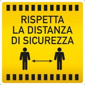 Cartello Adesivo RISPETTA LA DISTANZA DI SICUREZZA Tondo Rosso Avviso Di Sicurezza