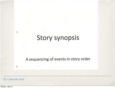 Story Synopsis Ppt