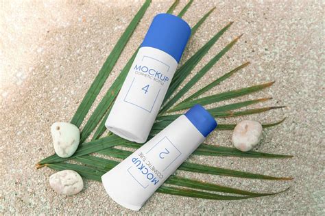 Free Cosmetic Bottle And Tube Mockup Psd Psfreebies