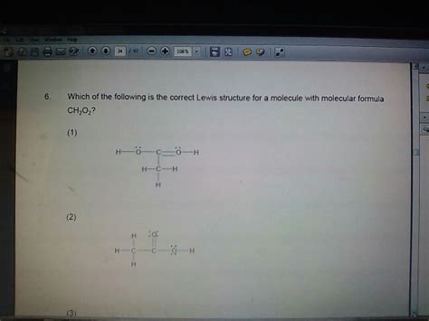 Solved Which Of The Following Is The Correct Lewis Stricture