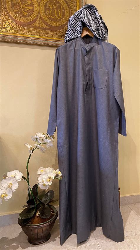 Gray Kuwaiti Thobe Etsy