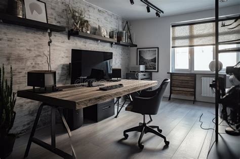 Modern Workspace With Minimalist Aesthetics Representing A Peaceful