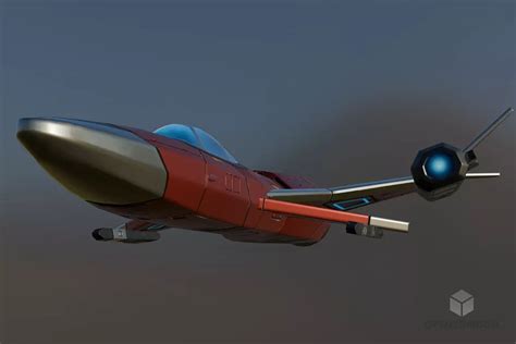 Modular Spaceship Futuristic Fighter Spacecraft Free 3d Model Blend
